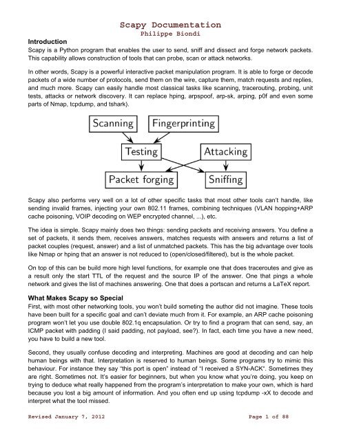 Scapy Documentation - Bandwidthco Computer Security
