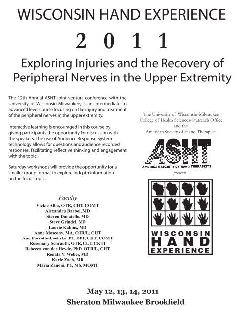 WISCONSIN HAND EXPERIENCE - ASHT - American Society of ...