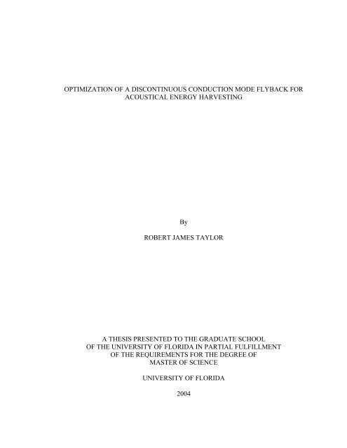 Optimization Of A Discontinuous Conduction Mode Flyback