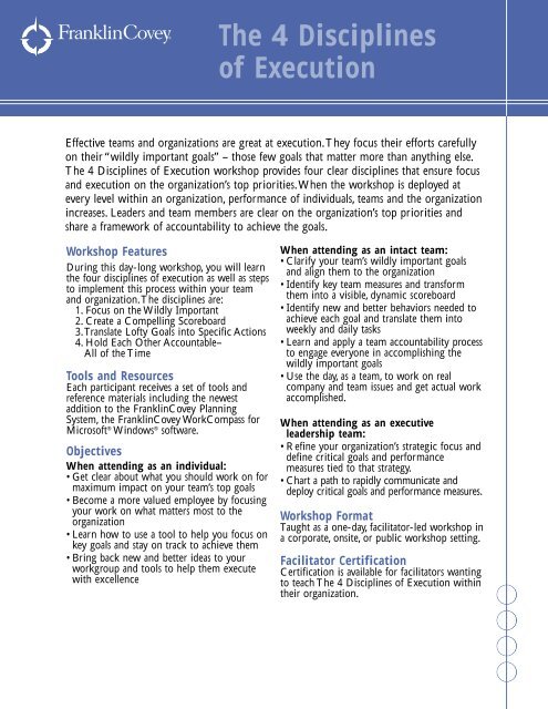 The 4 Disciplines of Execution