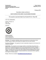 Eighth Army Command Policy Letter #18, Sponsorship Program