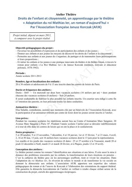 idée de thème pour projet d'animation