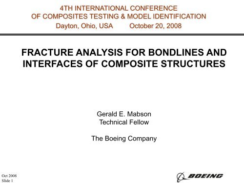 fracture analysis for bondlines and interfaces of composite