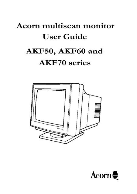 Acorn multiscan monitor User Guide