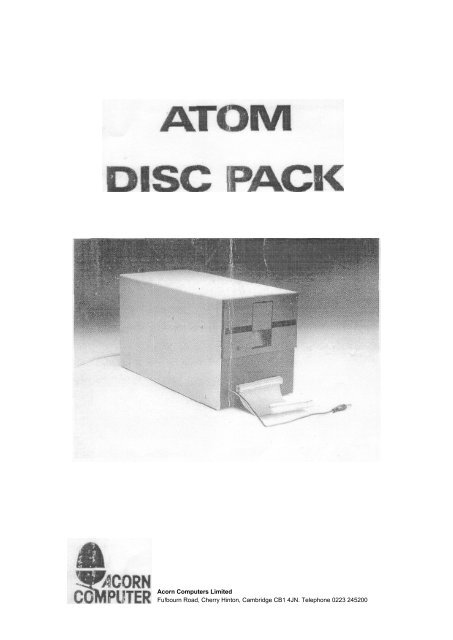Acorn Atom Disc Pack manual