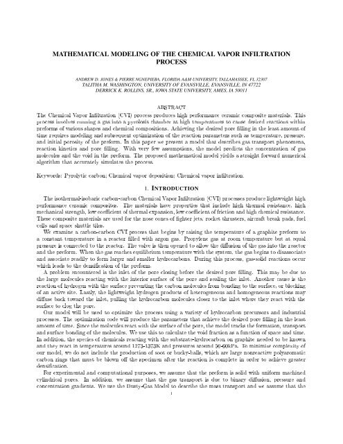 2007: mathematical modeling of the chemical vapor infiltration process