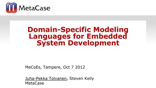 Domain-Specific Modeling Languages for Embedded System ... Domain-Specific Modeling Languages for Embedded System ...