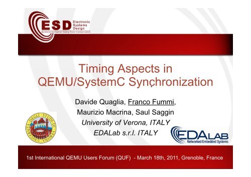 Timing Aspects in Timing Aspects in QEMU/SystemC Synchronization