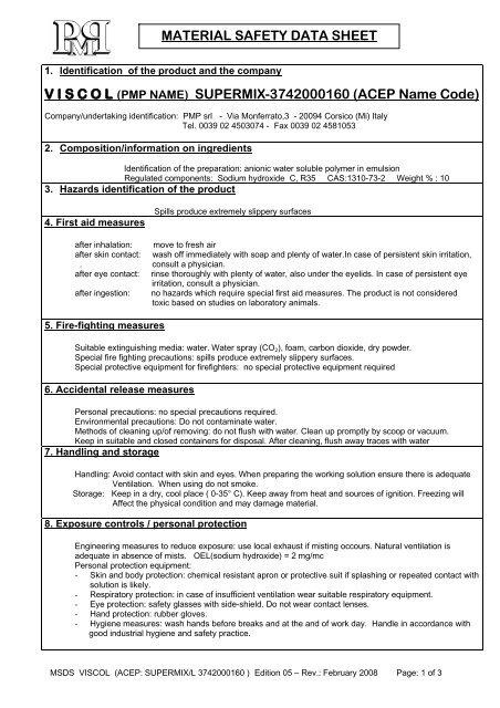 SUPERMIX 3742000160 (ACEP Name Code)