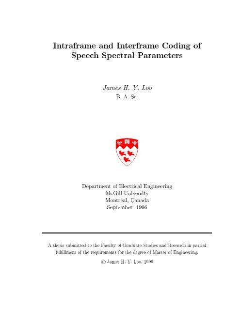 Intraframe and Interframe Coding of Speech Spectral Parameters