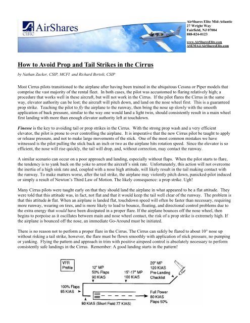 How to Avoid Prop and Tail Strikes in the Cirrus - Finally, it's all ...