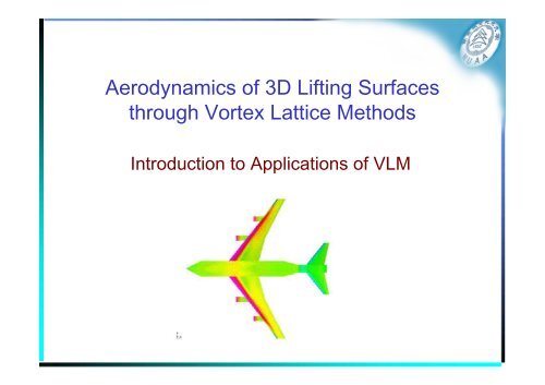 Aerodynamics of 3D Lifting Surfaces through Vortex Lattice Methods