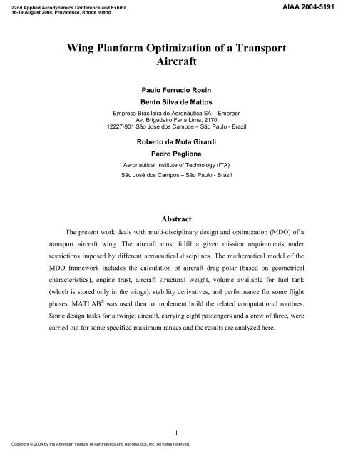 Wing Planform Optimization of a Transport Aircraft