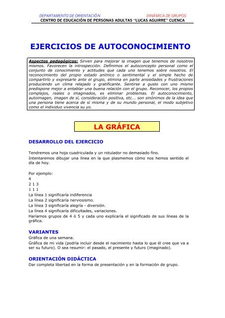 EJERCICIOS DE AUTOCONOCIMIENTO