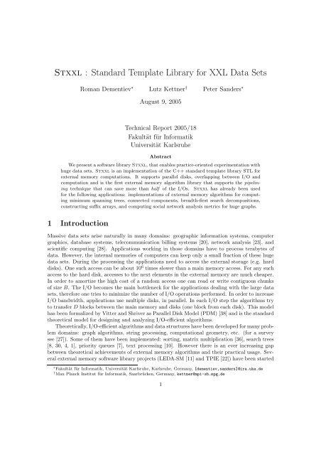 Stxxl : Standard Template Library for XXL Data Sets - Max-Planck ...