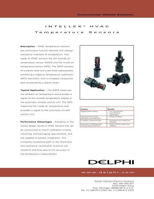 INTELLEK® HVAC Temperature Sensors - Delphi