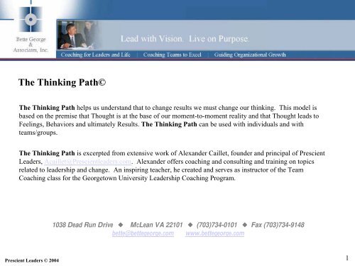 The Thinking Path - The People Edge Coaching Resource System