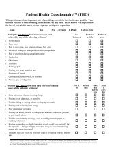 PATIENT HEALTH QUESTIONNAIRE (PHQ-9) - Stepping Up