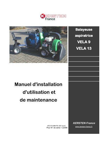 Manuel d'installation d'utilisation et de maintenance - Kersten France