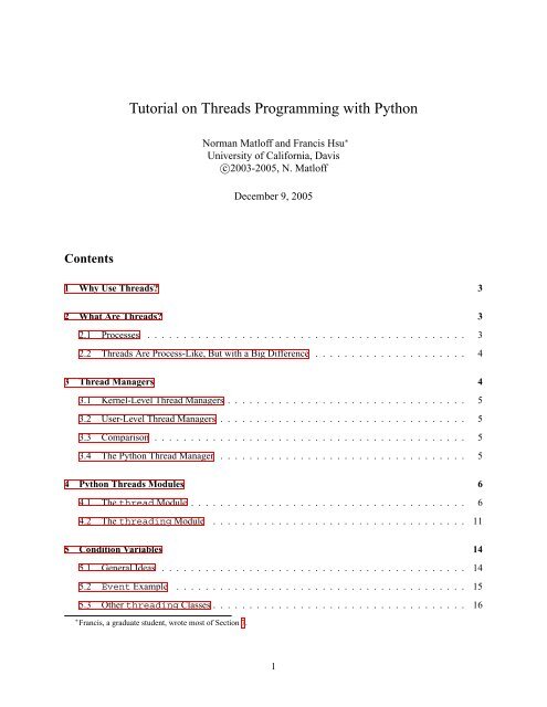 Tutorial On Threads Programming With Python