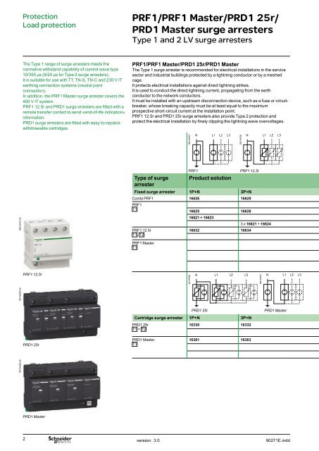 PRF1/PRF1 Master/PRD1 25r/ PRD1 Master surge arresters
