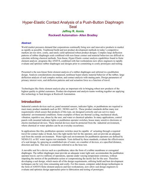 Hyper-Elastic Contact Analysis of a Push-Button ... - ANSYS Users