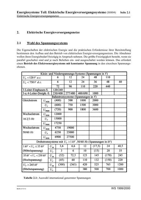 2. Elektrische Energieversorgungsnetze