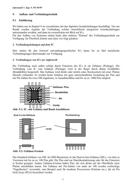 1.9 Aufbau- und Verbindungstechnik