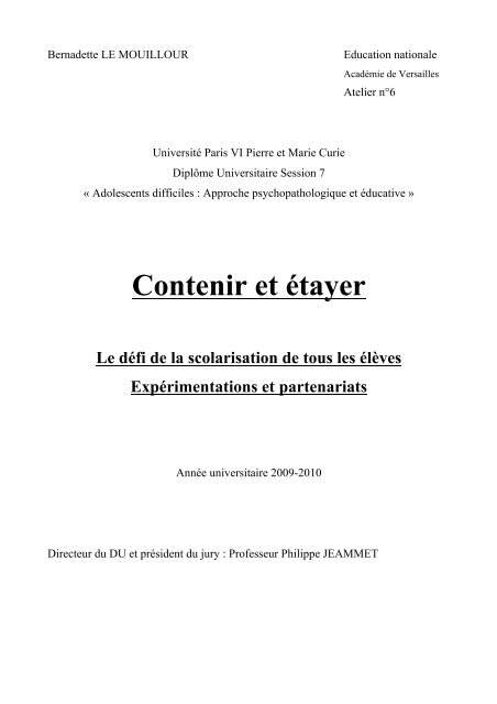 Contenir et étayer - Derpad