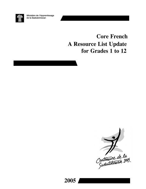 Core French A Resource List Update for Grades 1 to 12 ... - Education