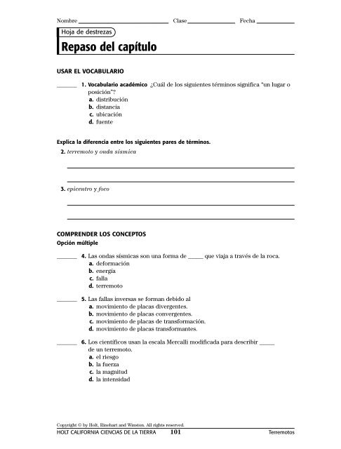 Repaso del capítulo