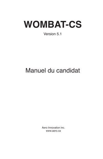 WOMBAT-CS - Aero Innovation, Inc