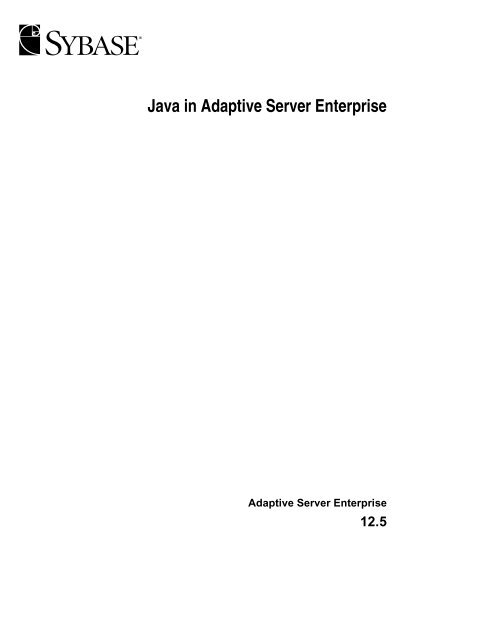 Java in Adaptive Server Enterprise