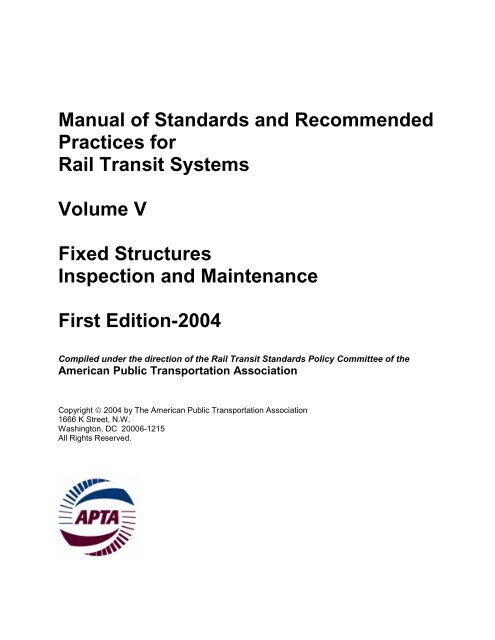 Manual of Standards and Recommended Practices for Rail ...