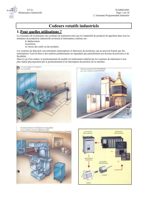 Cours sur les Codeurs rotatifs industriels - BTS maintenance ...