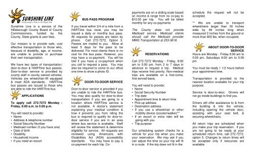 Sunshine Line is a service of the Hillsborough County Board of ...