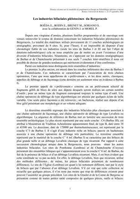 BOEDA Eric, BODIN Erika, BRENET Michel, SORIANO Sylvain et la ...