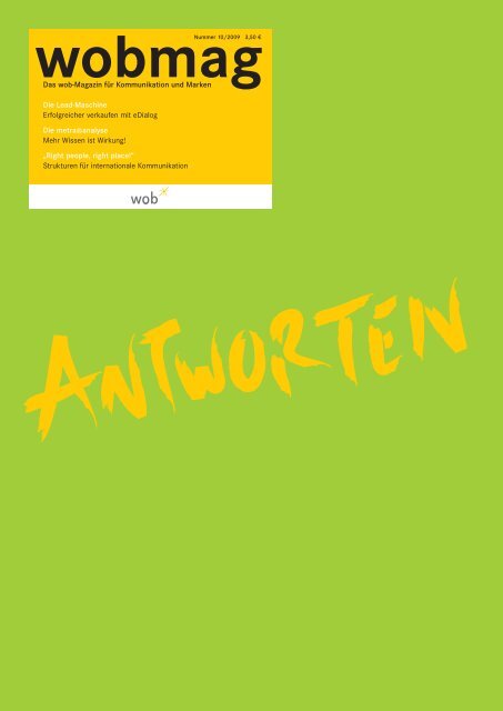 Das wob-Magazin für Kommunikation und Marken Die Lead - wob AG