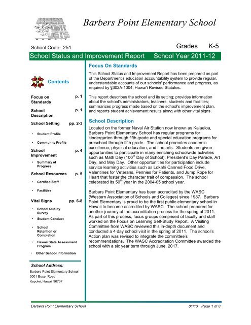 Barbers Point Elementary School - ARCH