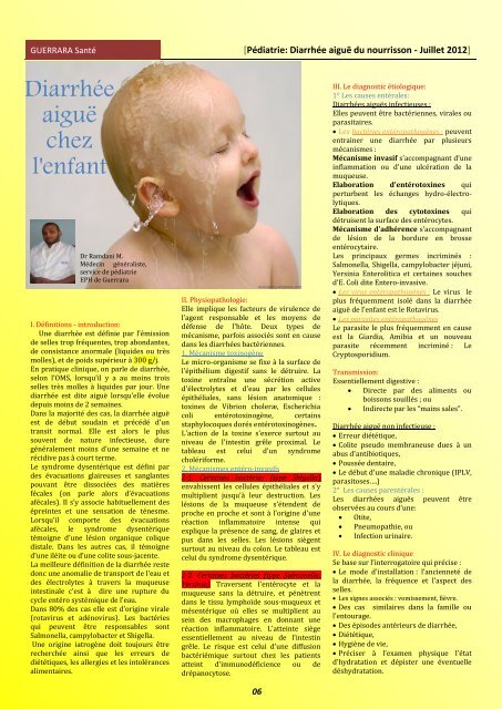 Diarrhée aiguë chez l'enfant