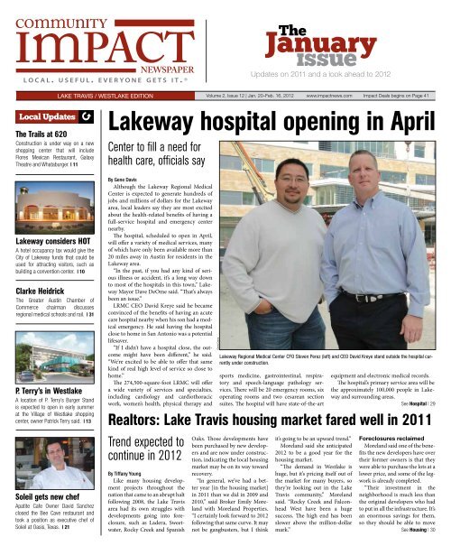 Lakeway hospital opening in April - Community Impact Newspaper