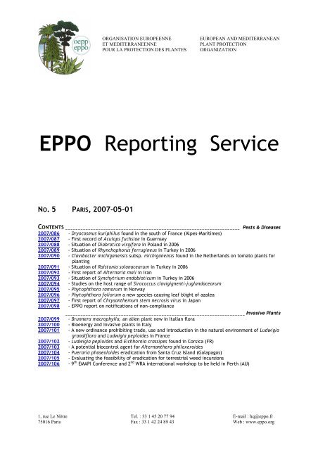 EPPO Reporting Service