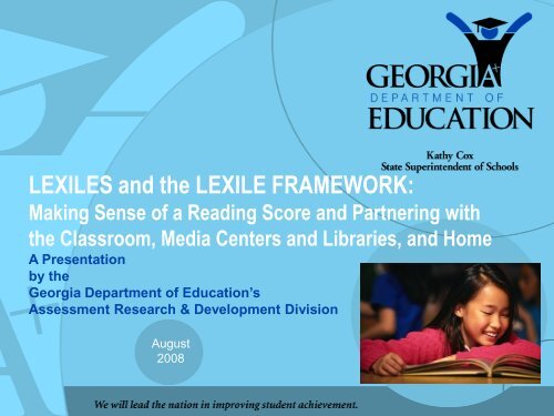 Lexiles and the lexile framework: making sense of - GADOE Georgia ...