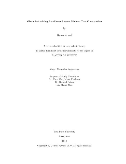 Obstacle Avoiding Rectilinear Steiner Minimal Tree Construction By