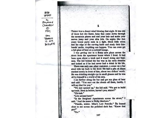 short story by Raymond Chandler, “Red Wind”