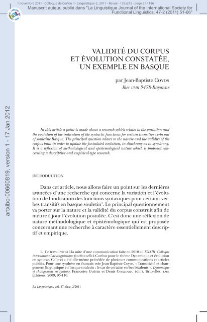 exemple de corpus rédigé s