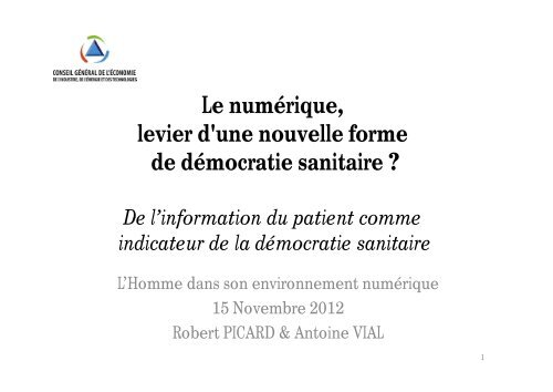 Le numérique, levier d'une nouvelle forme de démocratie sanitaire