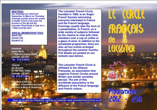 LE CERCLE FRANÇAIS - Leicester French Circle