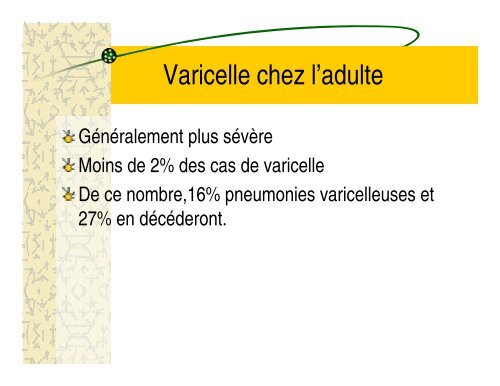 Varicelle chez l’adulte
