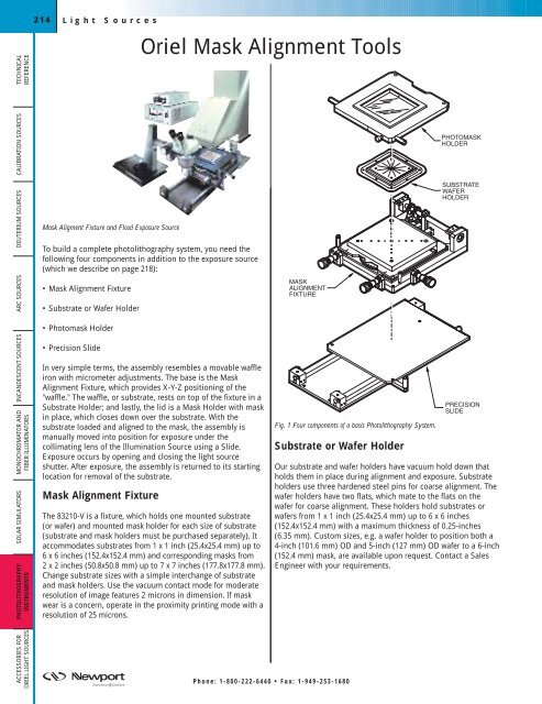 Oriel Mask Alignment Tools